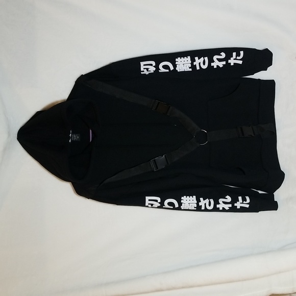 Hot Topic | Jackets & Coats | Mens Hot Topic Gothic Japanese Hoodie ...